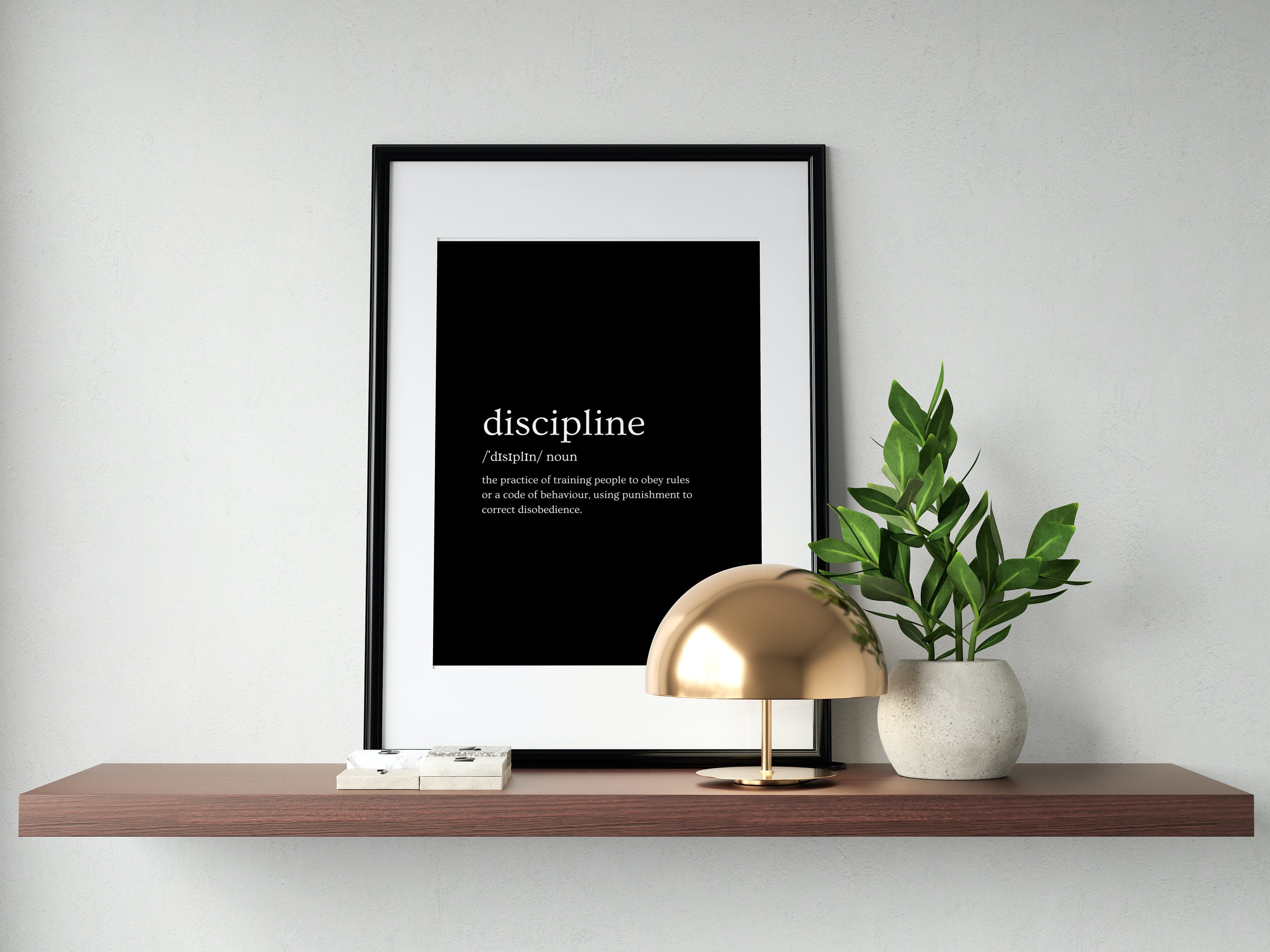 Discipline Definition Office Wall Art Art Print Home Print Mens ...