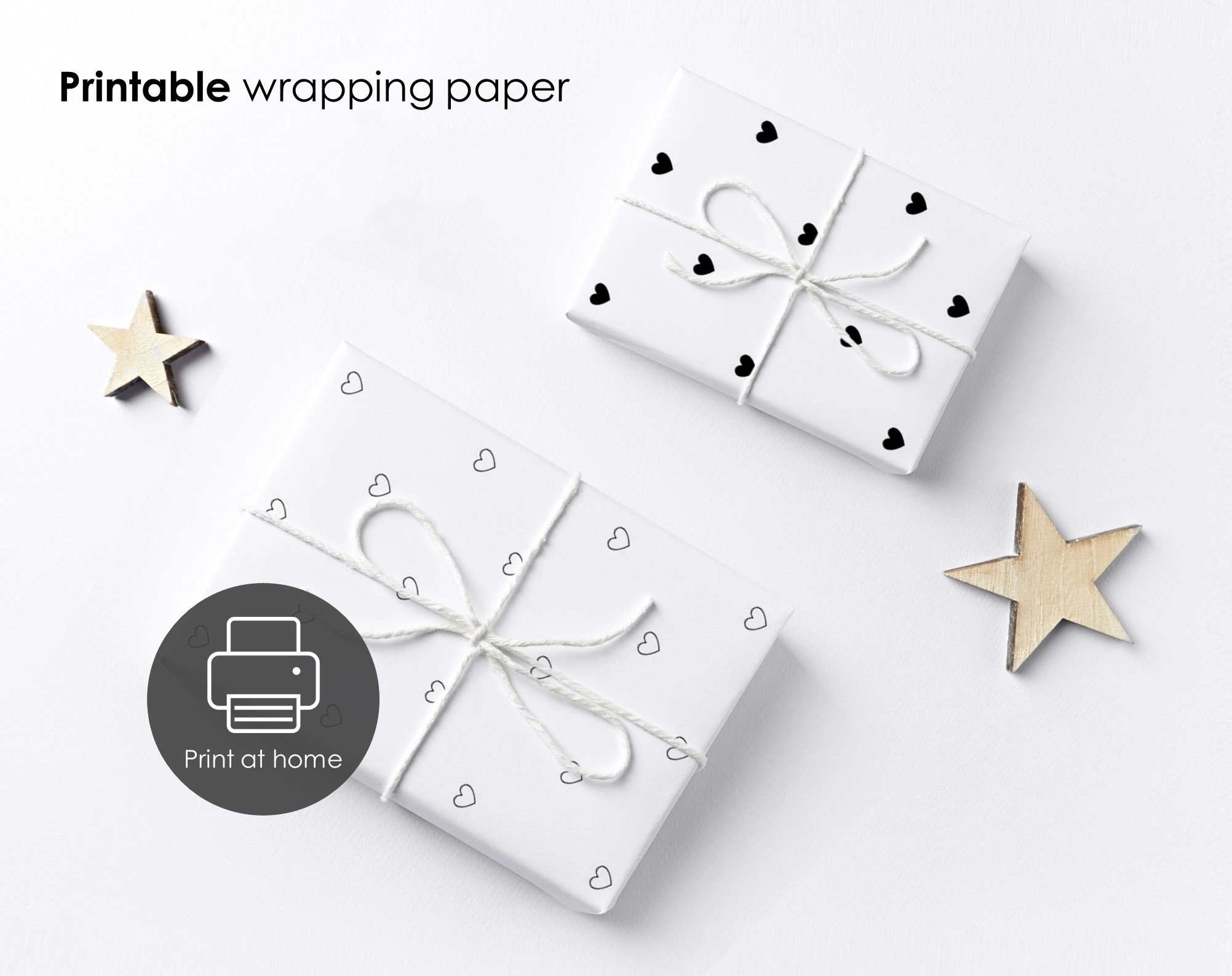 PRINTABLE Wrapping Paper, A4 Digital Format, Heart Pattern - Etsy