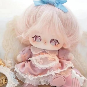 20cm Cotton Doll, Sweet Pink Hair Plush Doll, Flowers Inside the Eyes ...