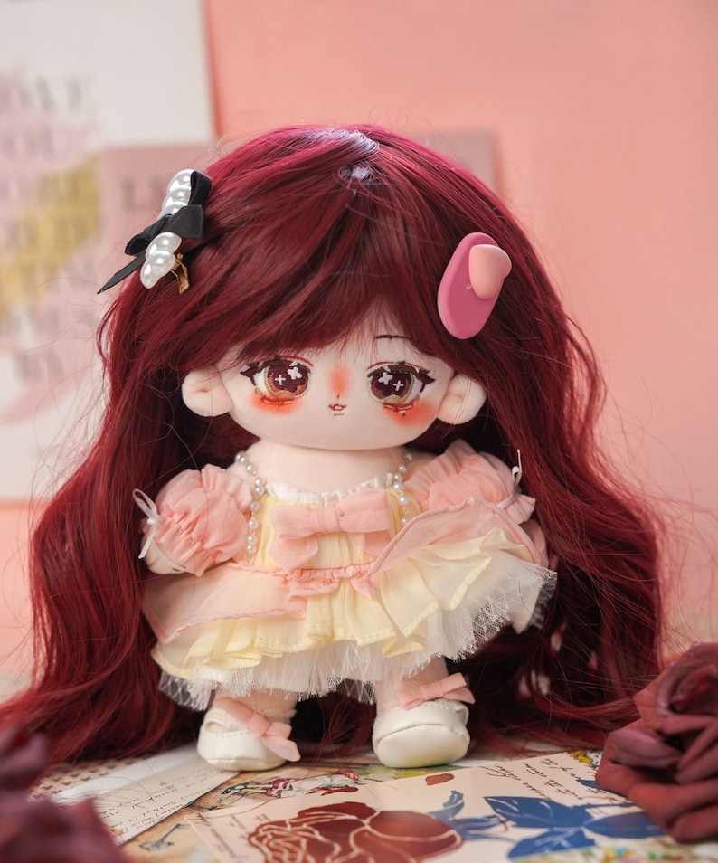 20cm Roses Girl Cotton Doll Red Hair Plush Doll - Etsy