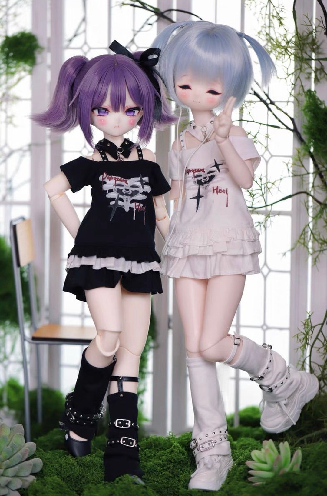 1/4 Mdd Msd BJD Doll Black White Suits, Fashion Sweat Girl Smart Bjd ...