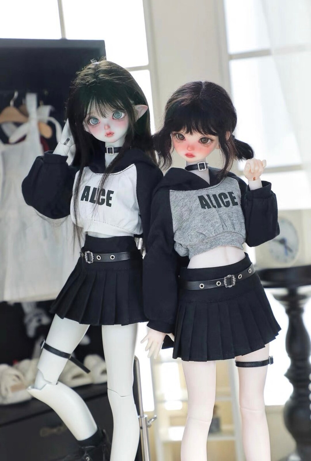 1/4 Mdd Msd BJD Doll Black White Hoodie Sweatshirt Suit, Fashion Sweat ...