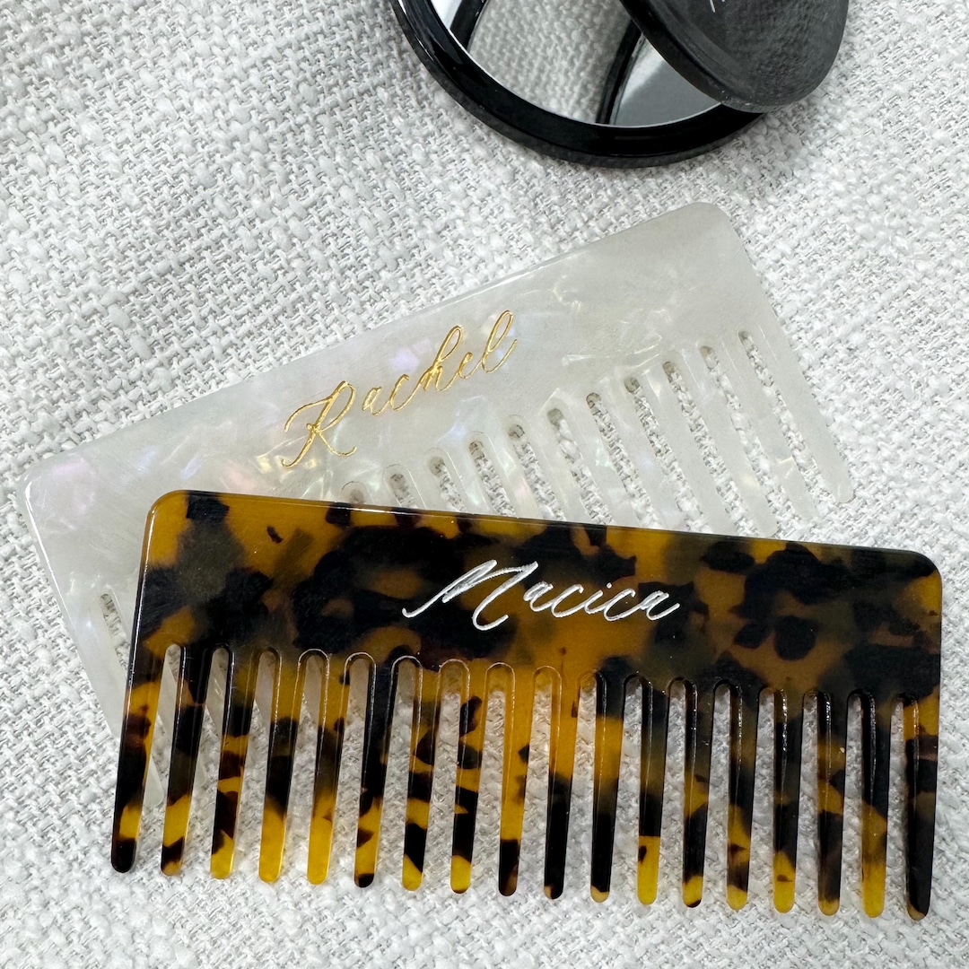 Custom Travel Hair Comb | Engraved Wide Tooth Comb | Bridesmaids Gift ...