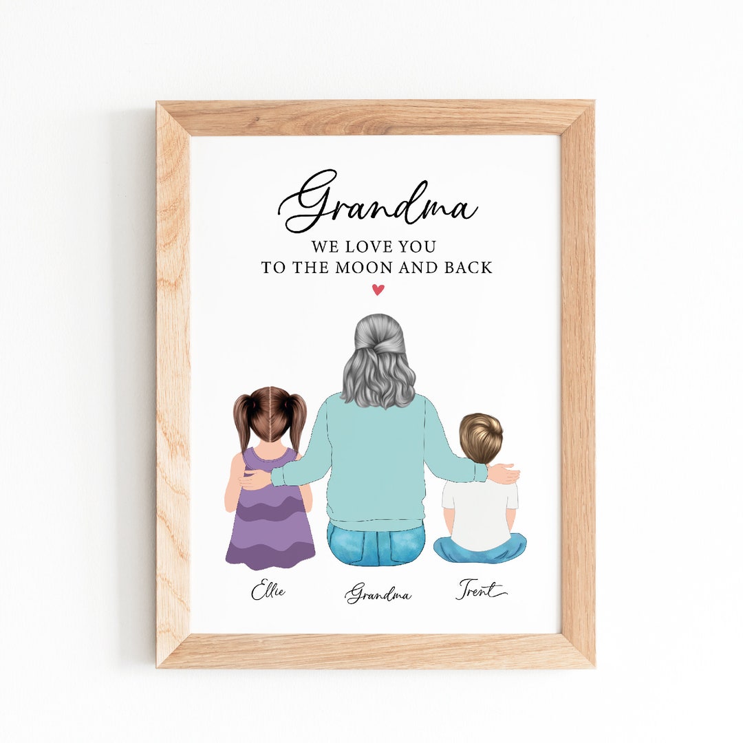 Grandma Christmas Gift, Personalized Gigi Nana Mimi Nooni Birthday Gift ...