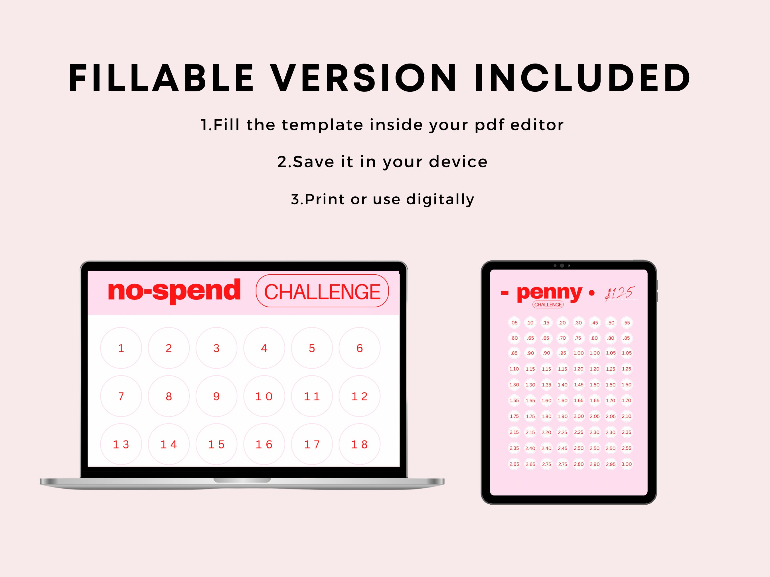 No Spending Challenge With Savings Tracker Bundle - Etsy