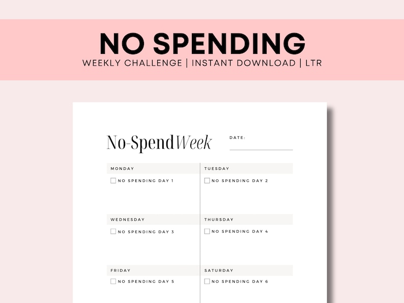 Weekly No Spending Challenge | Money Savings Challenge | Instant ...