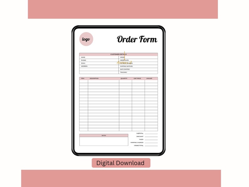 Order Form Template Business Invoicing, Pro Billing, Company Finances ...