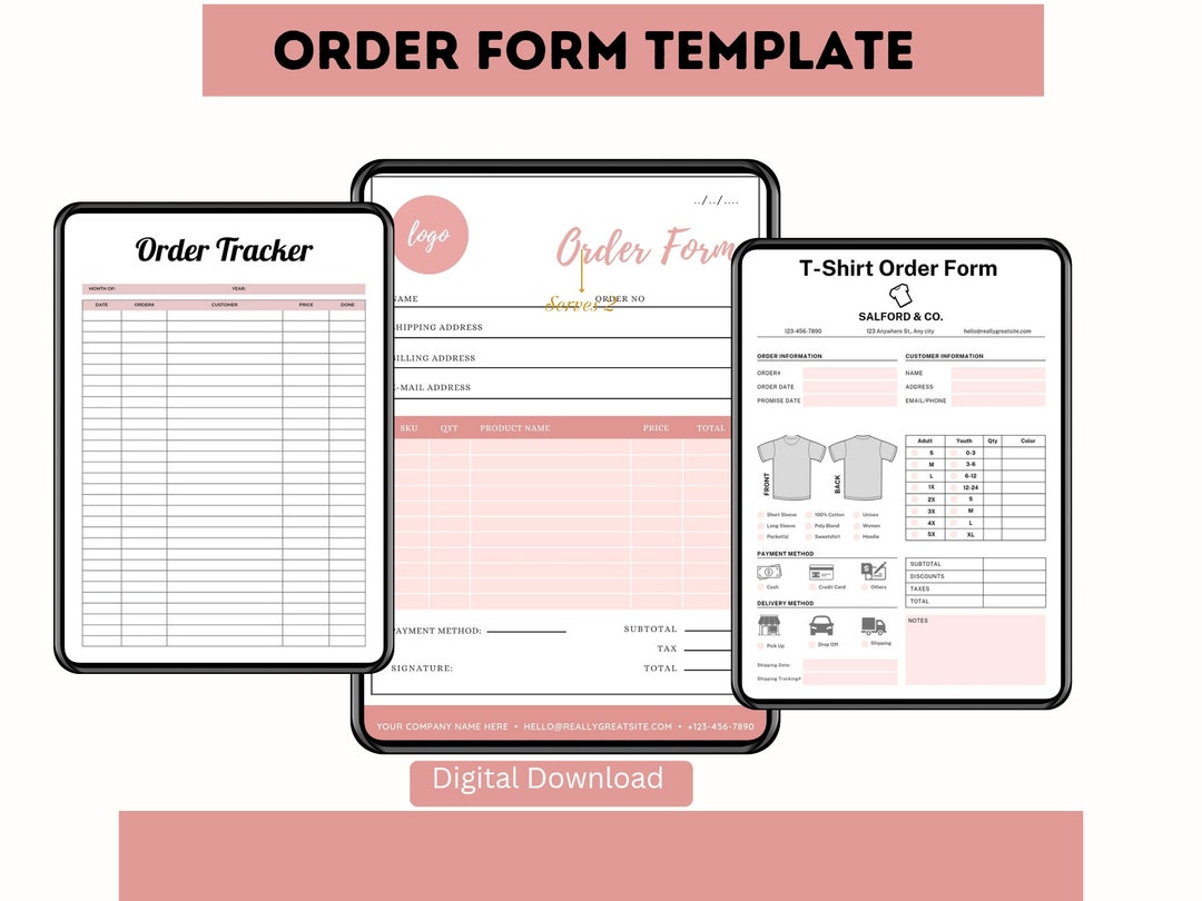 Order Form Template Business Invoicing, Pro Billing, Company Finances ...