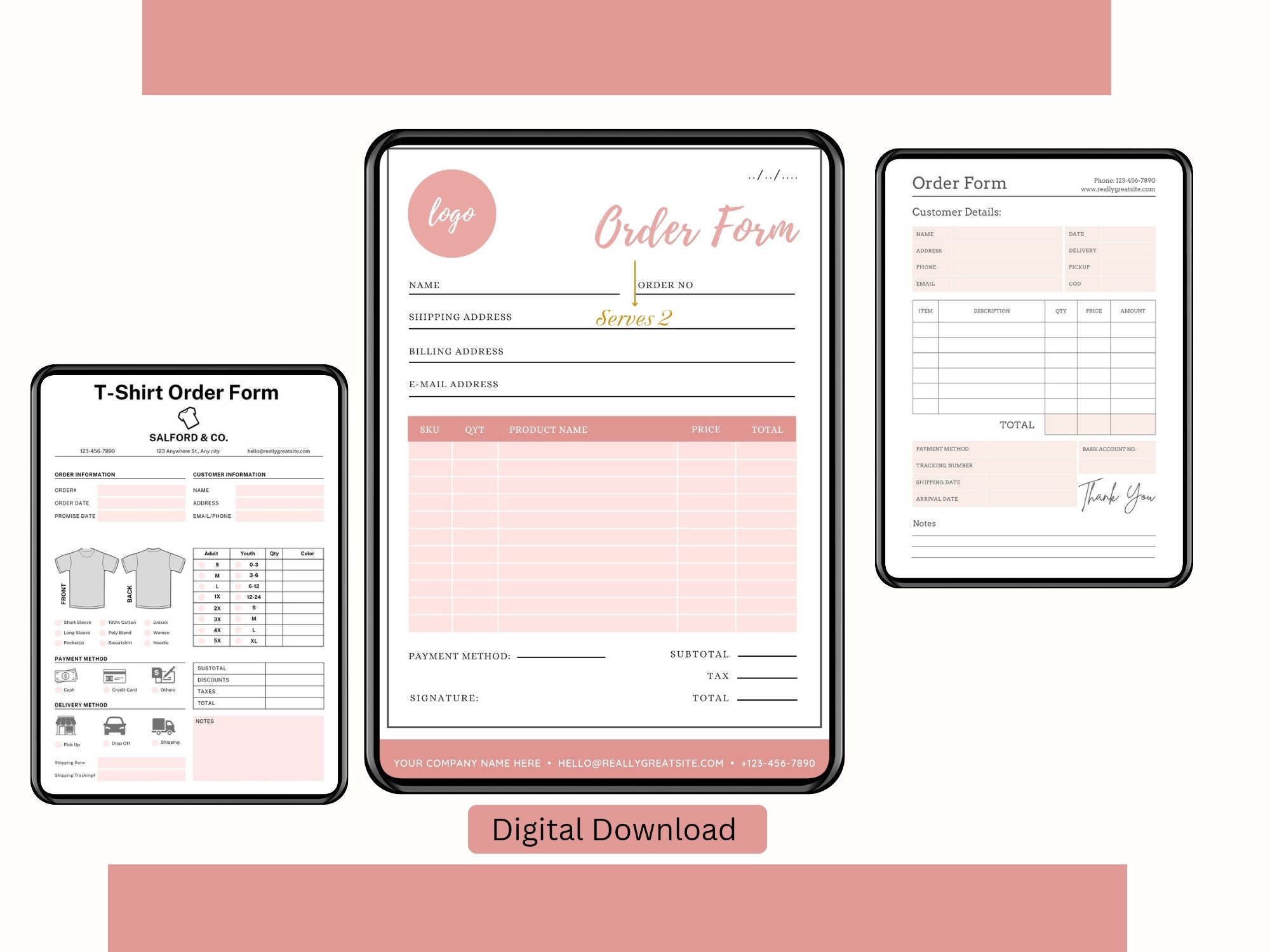 Order Form Template Business Invoicing, Pro Billing, Company Finances ...