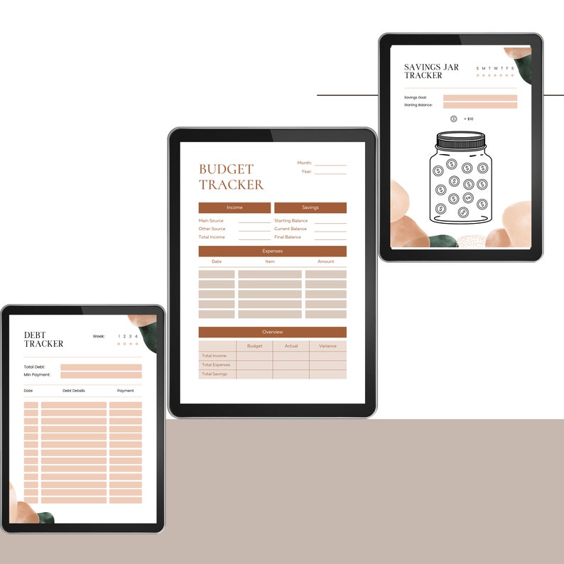 5 IN ONE Budget Planner, Monthly Expenses, Debit Tracker, Savings ...