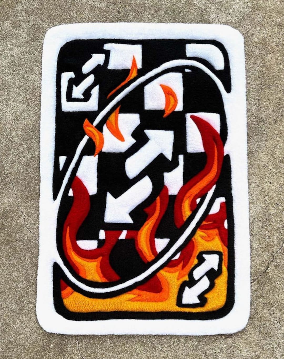 Uno Flame/fire Card Reverse 4 Ft Hand Tufted Rug - Etsy