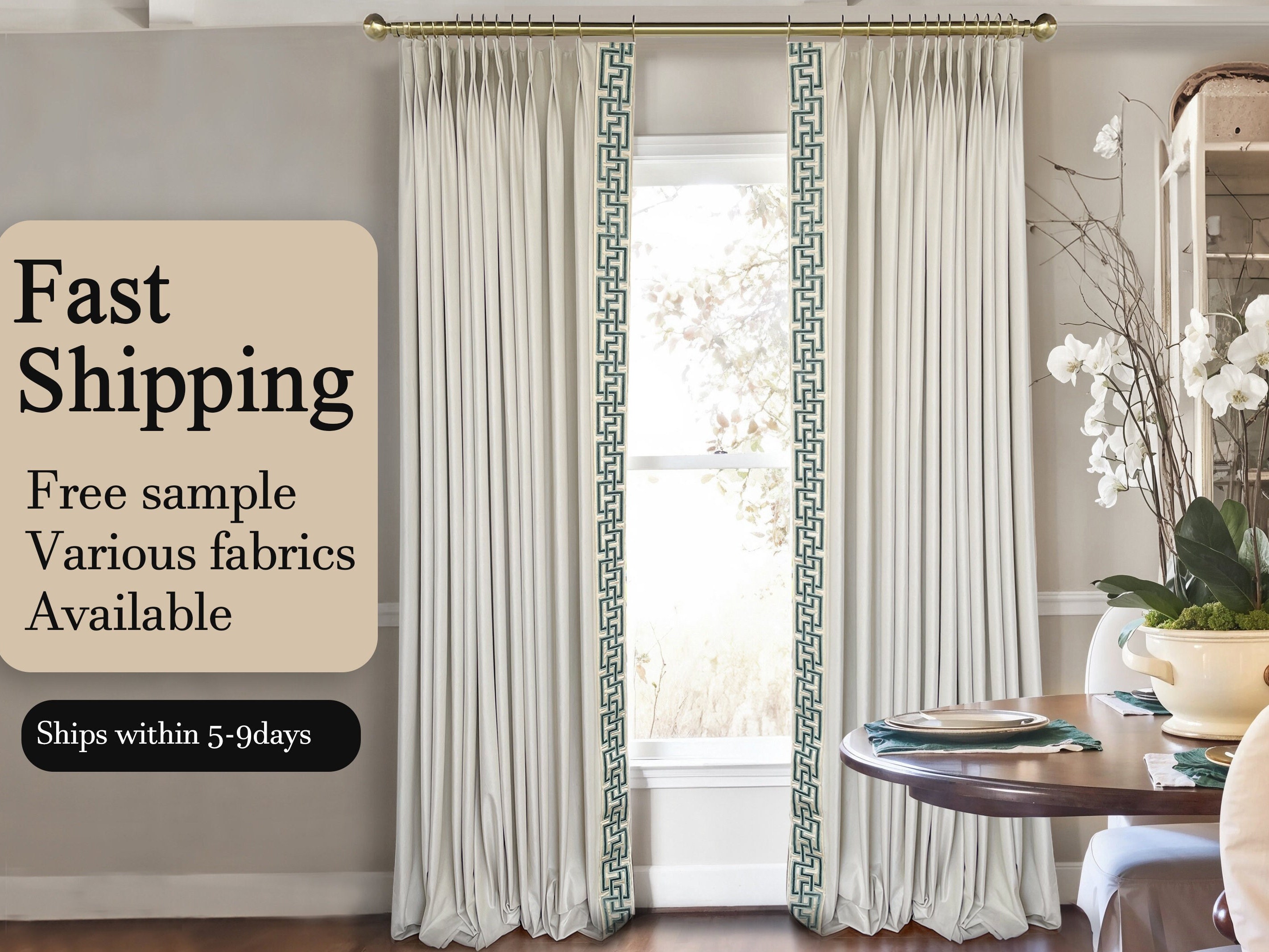 White Velvet Curtain Panels,pleated Curtains With Luxury Trim,beautiful ...