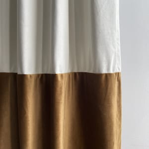White Velvet Curtain Panels,pleated Curtains With Brown Contrast Border ...