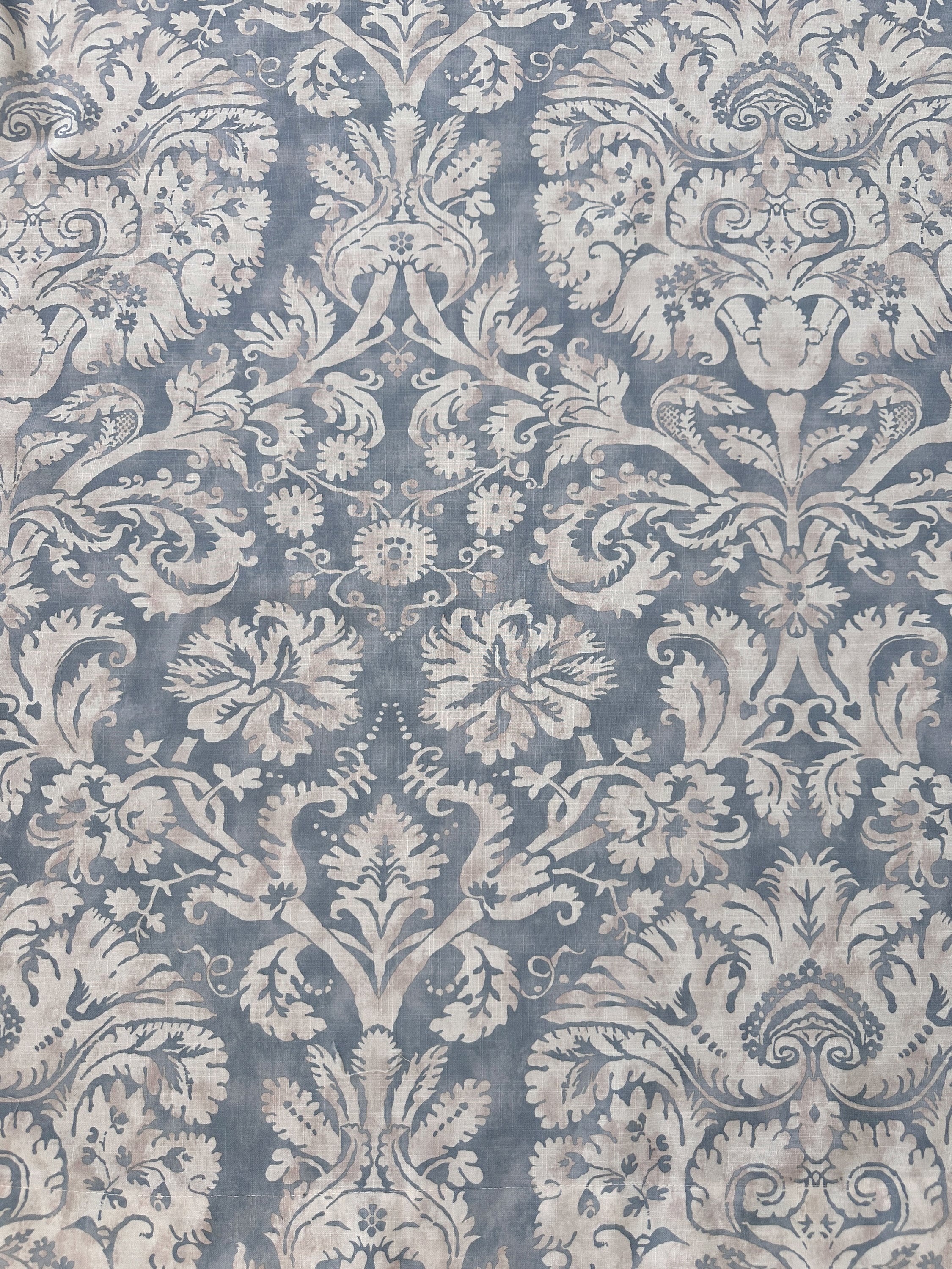 Light Blue Floral Pattern Printed Drapes,window Treatments Curtains ...