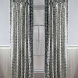 Cornflower Floral,blue Natural Linen Curtain,pleated Linen Cotton ...