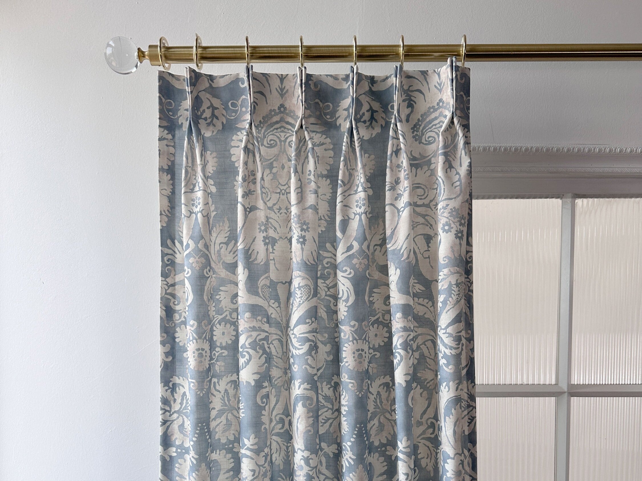 Light Blue Floral Pattern Printed Drapes,window Treatments Curtains ...