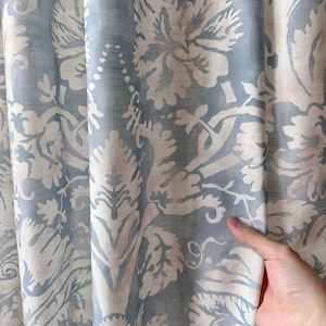 Light Blue Floral Pattern Printed Drapes,window Treatments Curtains ...