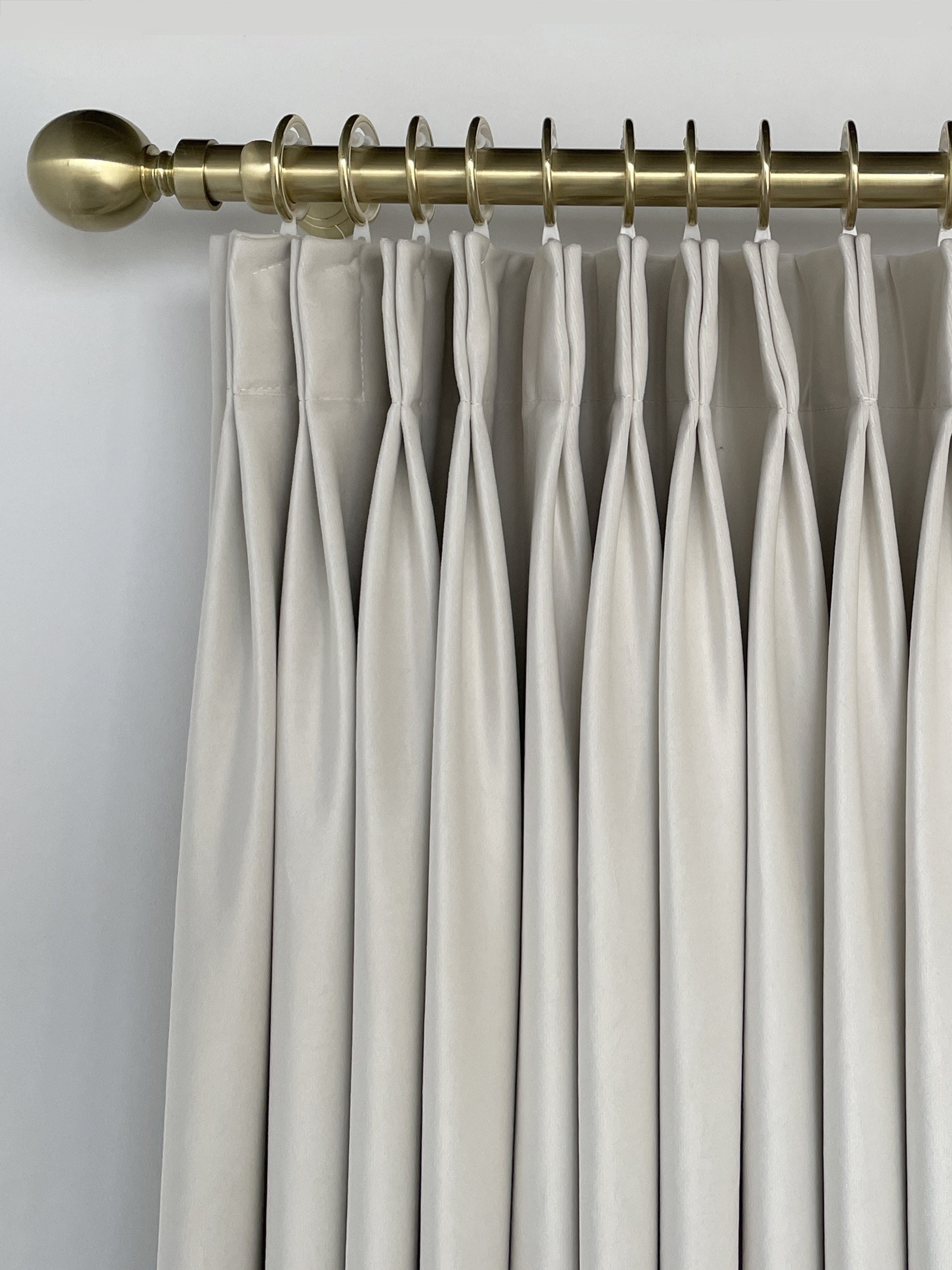 White Velvet Curtain Panels,pleated Curtains With Luxury Trim,beautiful ...