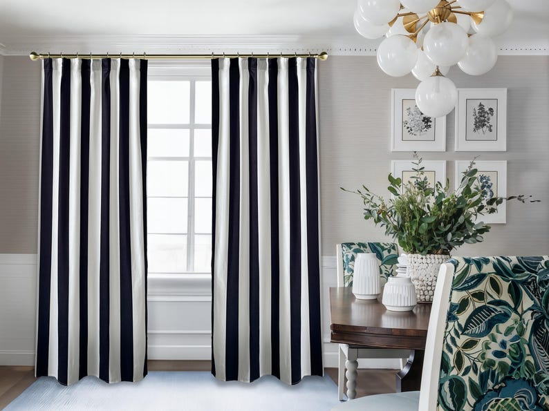 Black And White Striped Curtains
