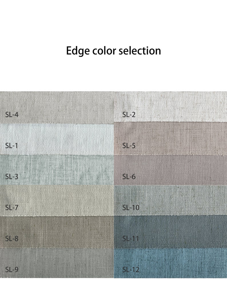 White Cotton Linen Curtain Panels With Blue Border,pleated Linen ...