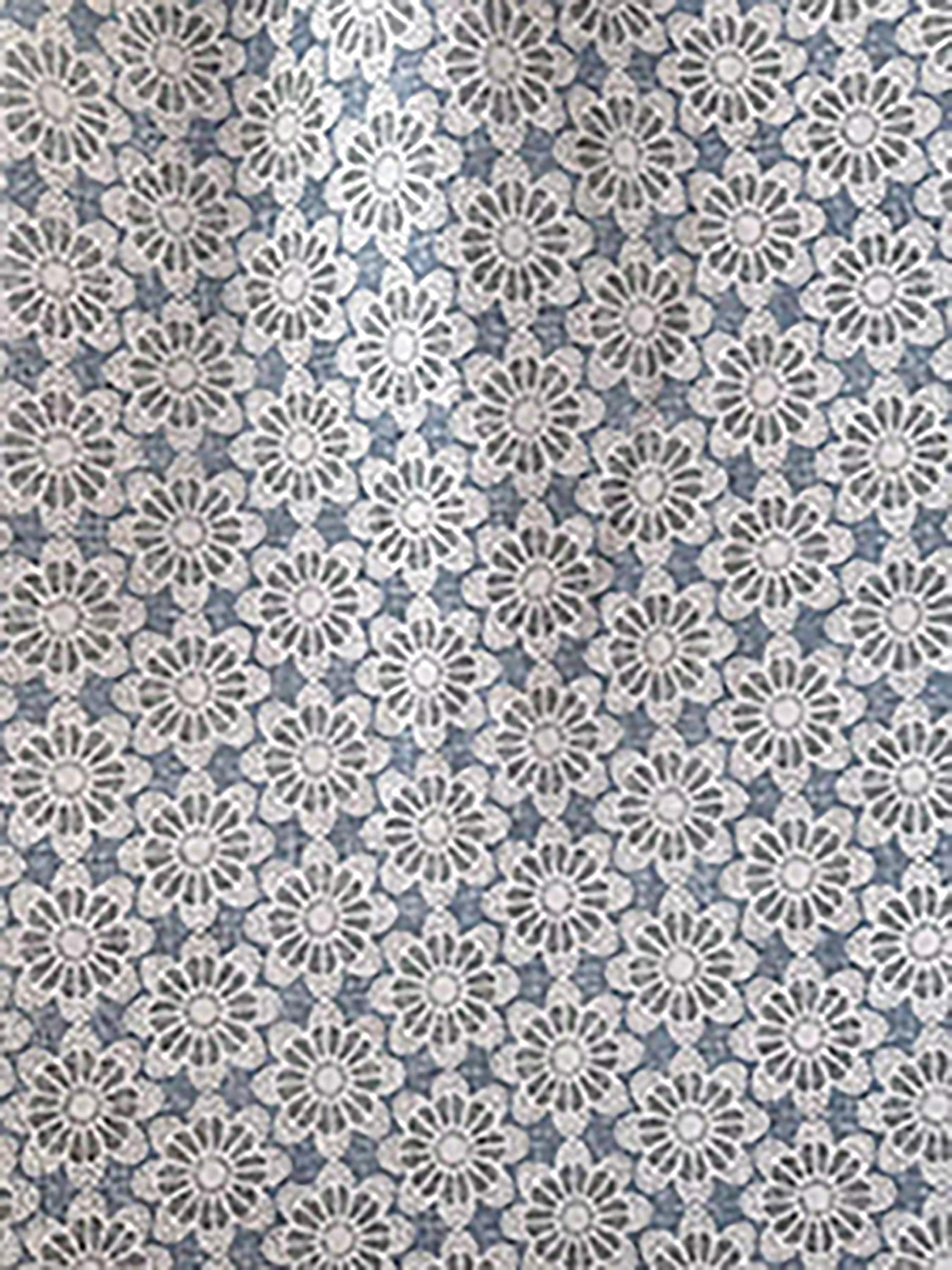Cornflower Floral,blue Natural Linen Curtain,pleated Linen Cotton ...