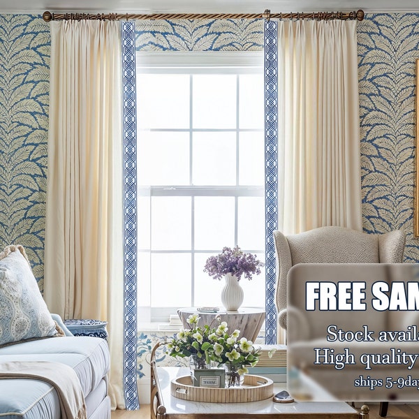 Blue Curtain Trim Linen - Etsy