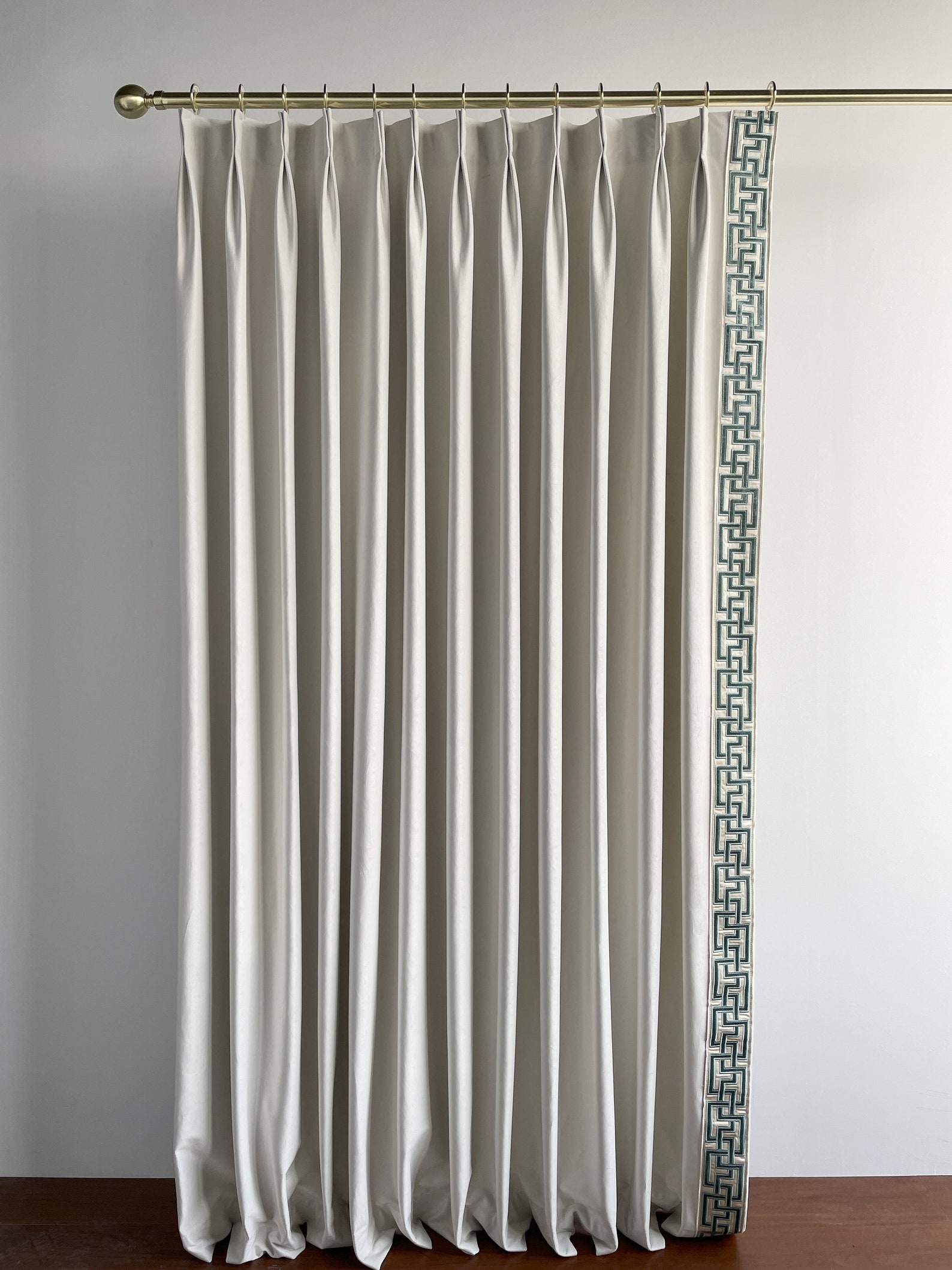 White Velvet Curtain Panels,pleated Curtains With Luxury Trim,beautiful ...