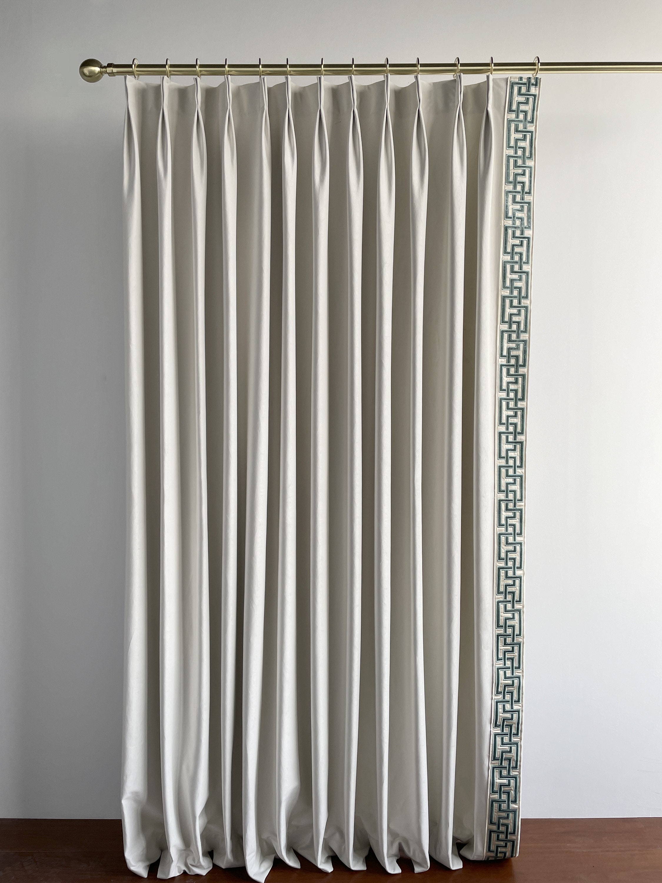White Velvet Curtain Panels,pleated Curtains With Luxury Trim,beautiful ...