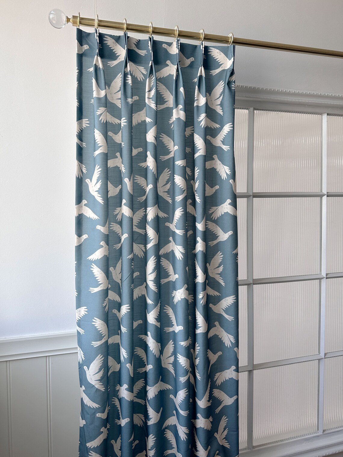 Blue Birds Curtain Panels,seagull Coastal Ocean Bird,window Treatments ...