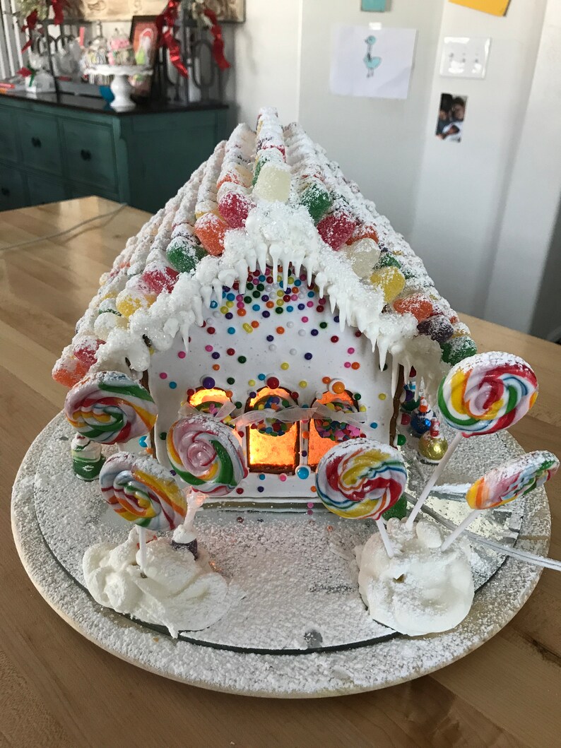 Single Level Gingerbread House Template - Etsy