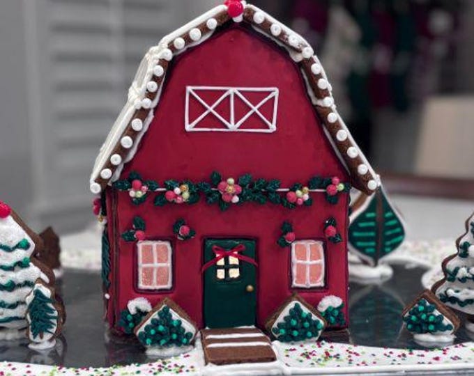 Gingerbread House Barn Template - Easy Pattern - Etsy Canada