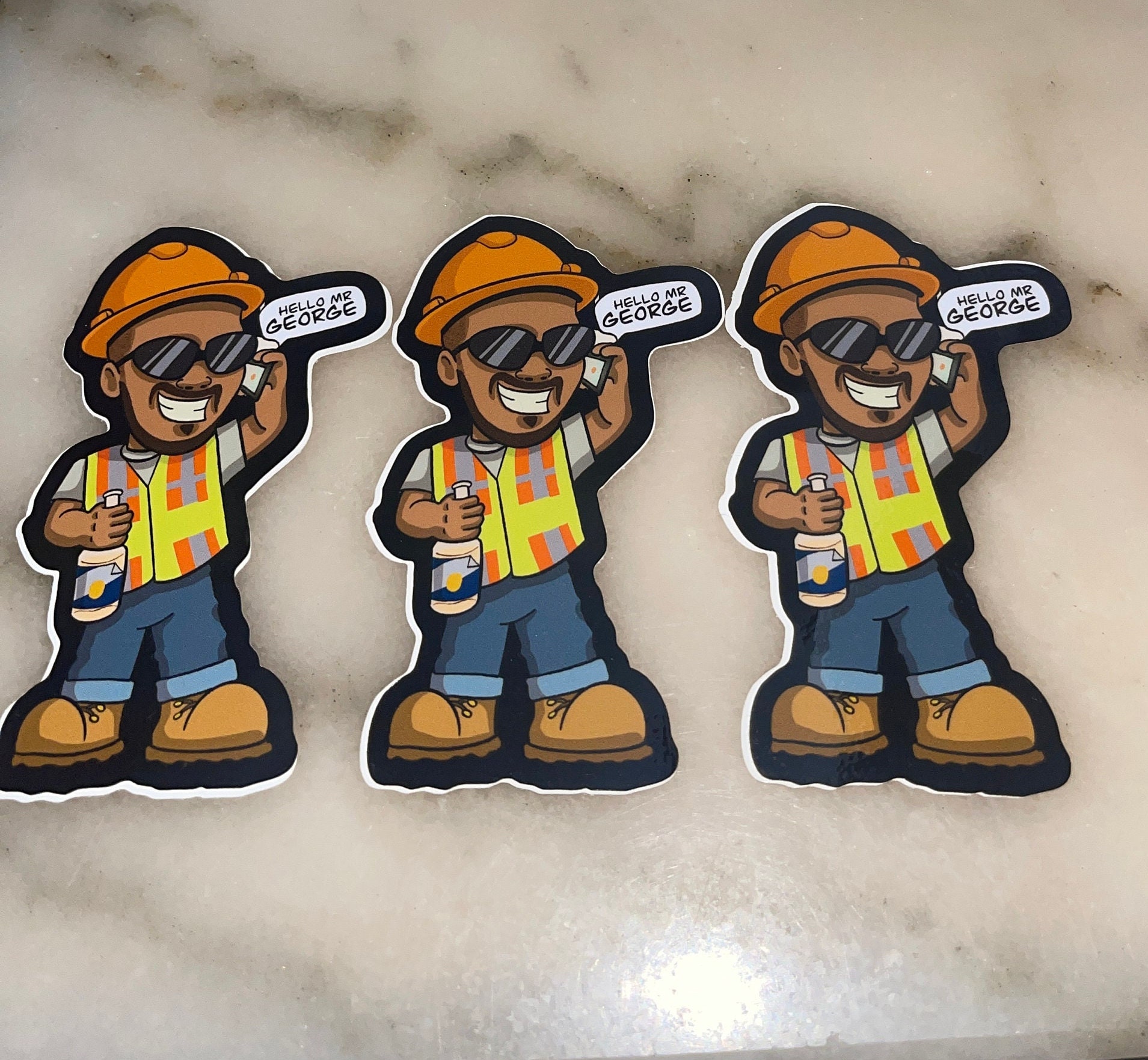 Hello Mr. George Stickers Pack of 3 - Etsy