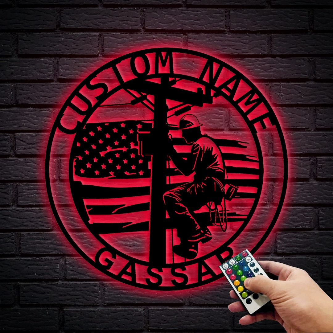 Personalized Lineman Metal Sign Lineman Metal Wall Artroom - Etsy