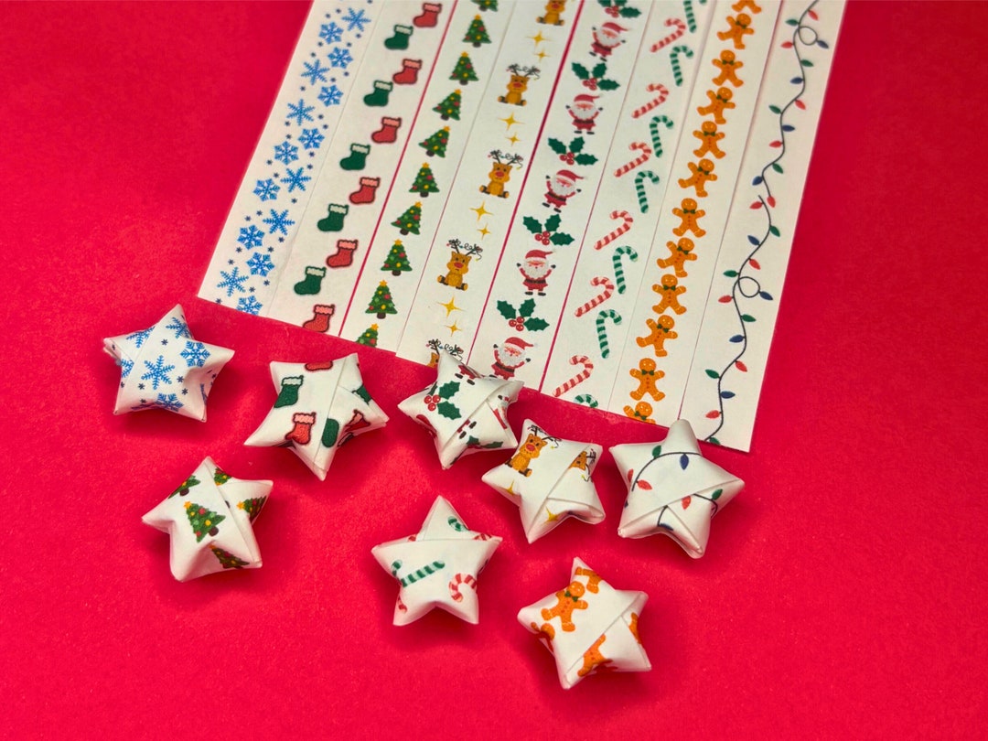 Origami Hand-cut Paper Star Strips 8 Christmas Designs 104 Pieces - Etsy