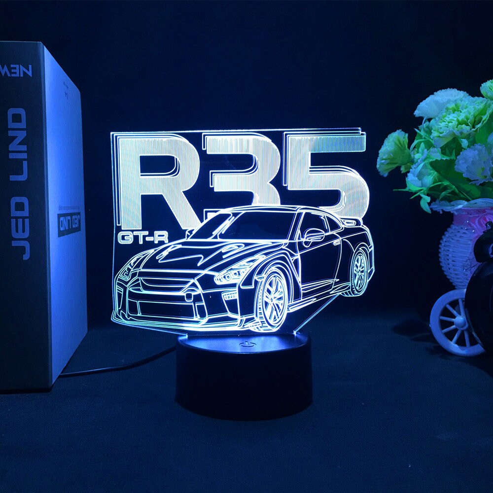 Nissan Skyline GTR R35 JDM Car Custom Gaming Lamp Night Light LED Touch ...