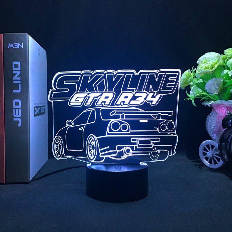 Nissan Skyline R34 GTR JDM Car Lamp Night Light LED Touch - Etsy