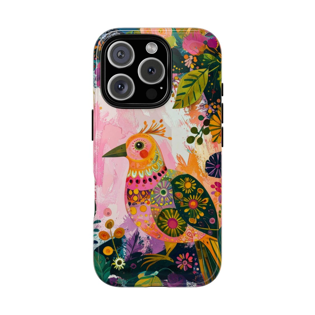 Colorful Mexican Folk Art Bird Phone Tough Case - Fun, Vibrant Design ...