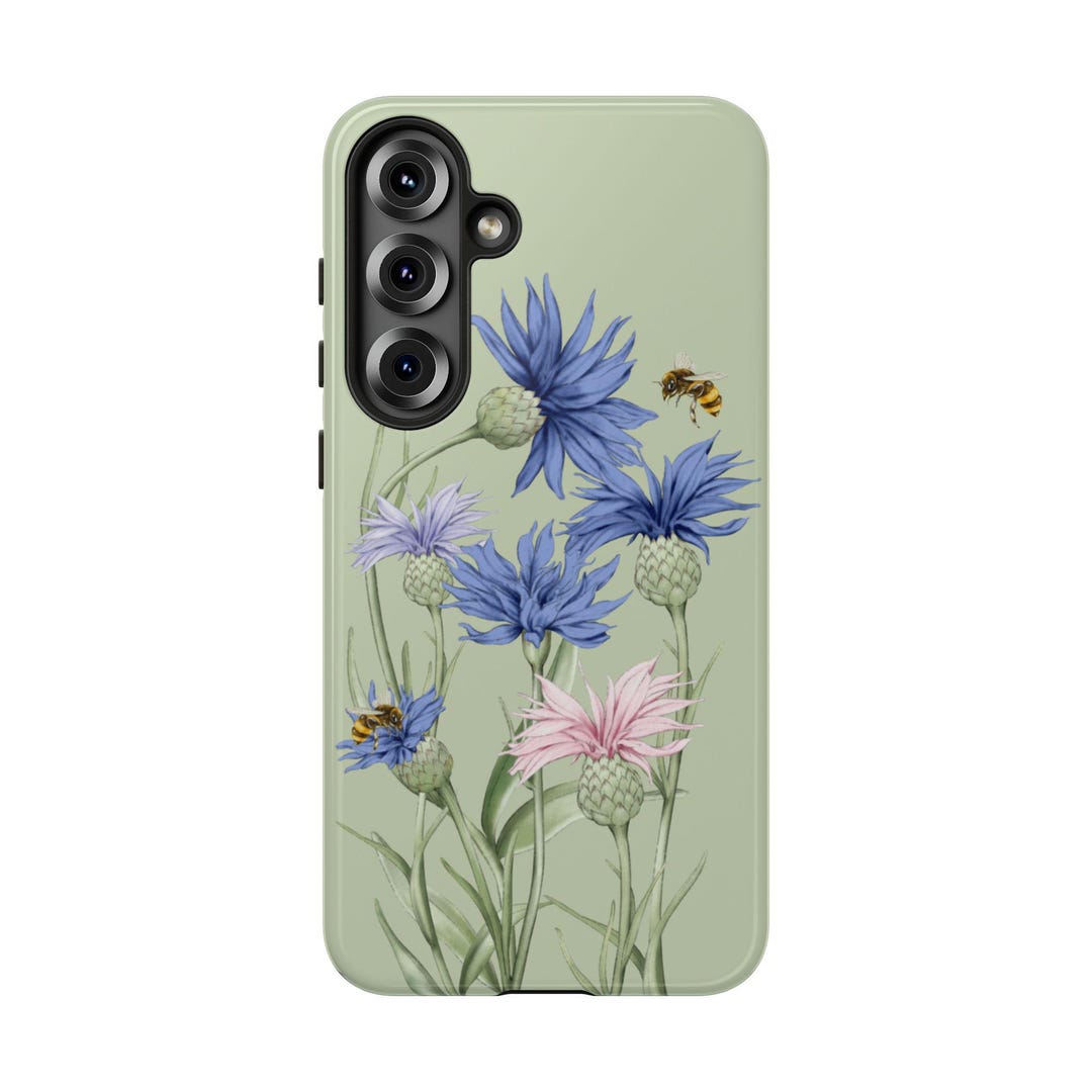 Wildflowers & Bees Tough Phone Case, Thistle Flowers Tough Covers for ...