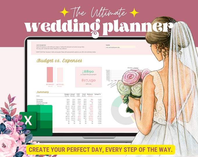 Wedding Planning Excel Spreadsheet Bundle | Wedding Planner for Your ...
