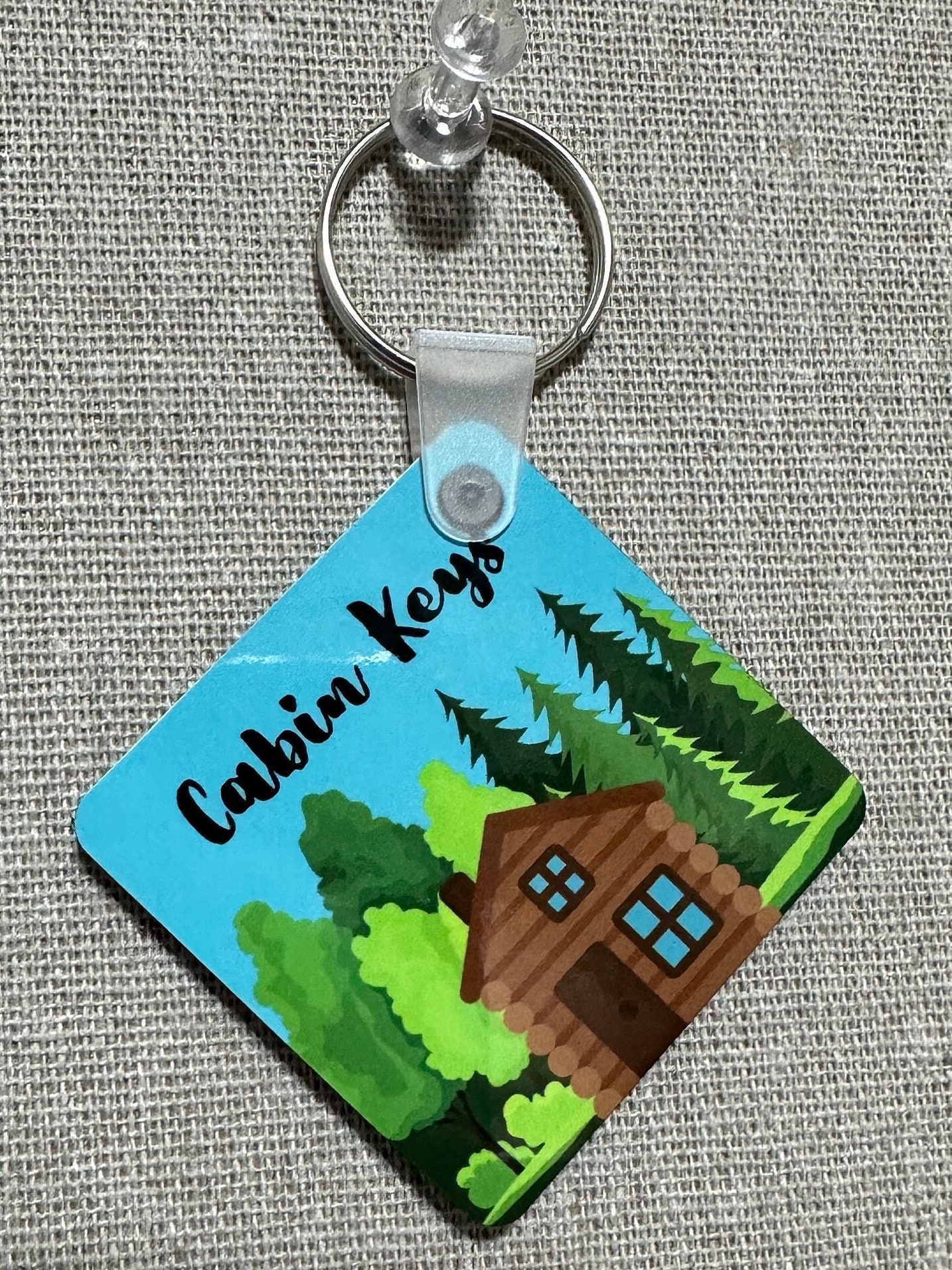 Cabin Keychain - Etsy