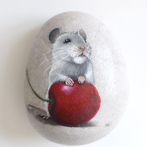 Mouse Rock Painted - Etsy