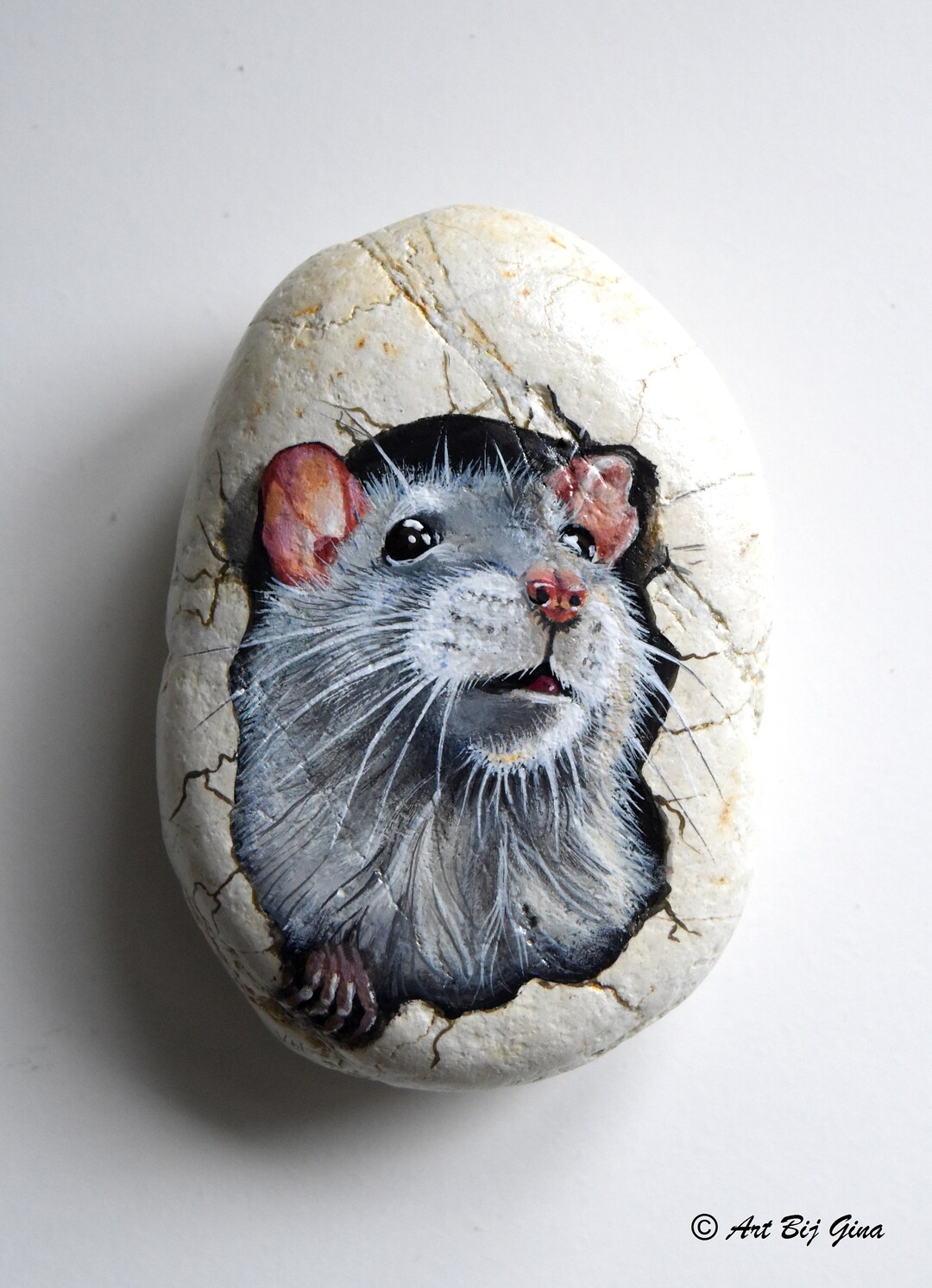 Whiskers, Cute Rat Painted on a Beautiful River Stone - Etsy