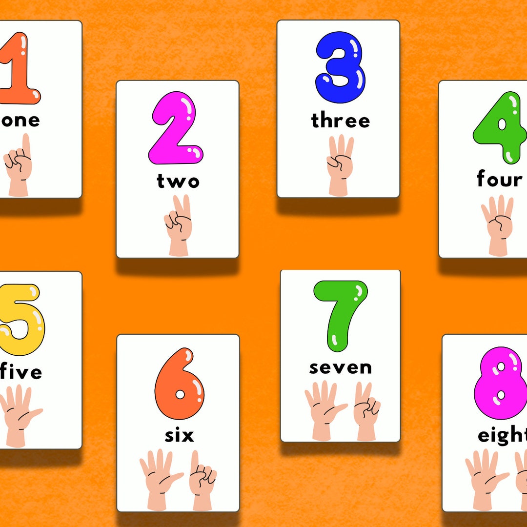Printable Montessori Number Flashcards 1-10 Learn to Count Preschool ...