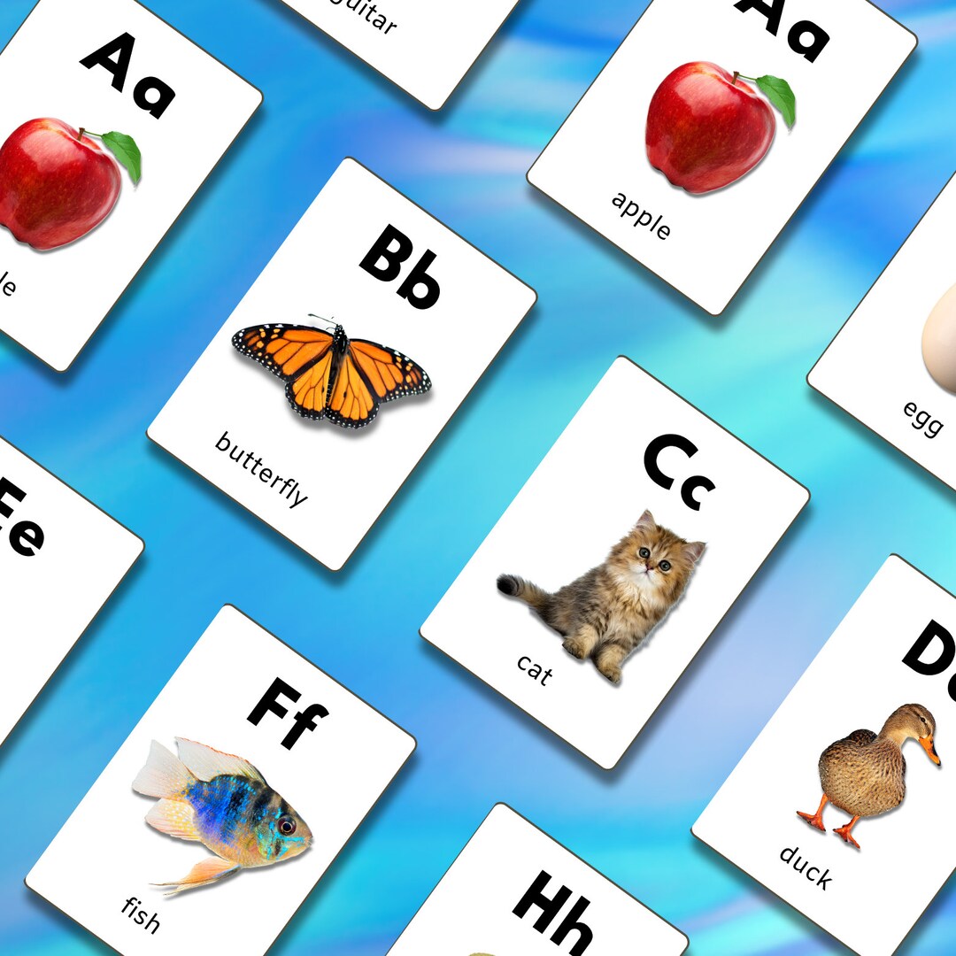 Montessori Alphabet Flashcards A-Z Digital Download Printable ABC ...
