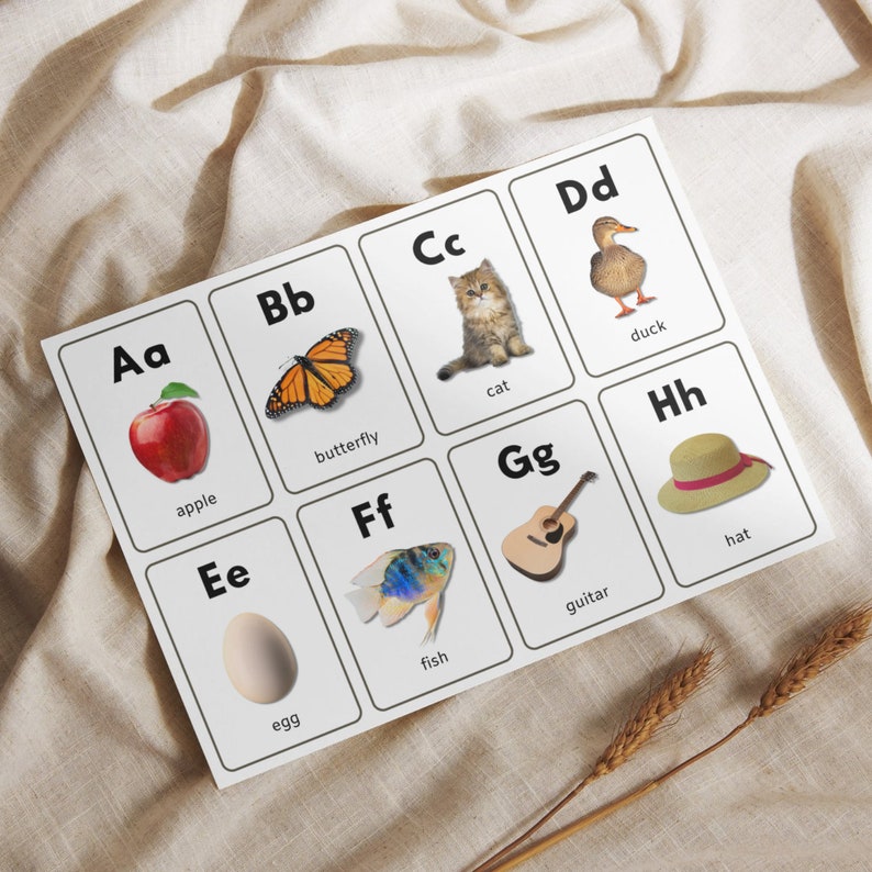 Montessori Alphabet Flashcards A-Z Digital Download Printable ABC ...