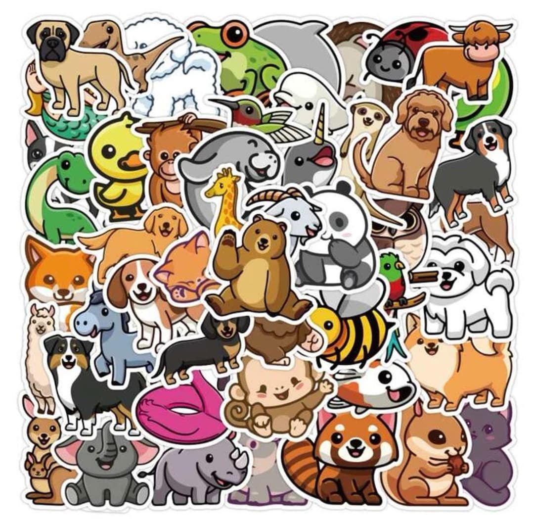 50pc Animal Stickers Animal Decals Zoo Animal Stickers Zoo - Etsy