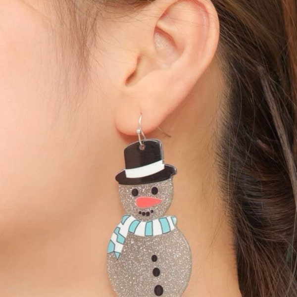 Snowman Earrings - Etsy