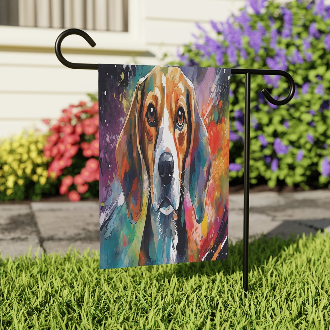 Beagle Dog Garden & House Banner Flag, Dog Mom Dad Lover Dogs Outdoor ...