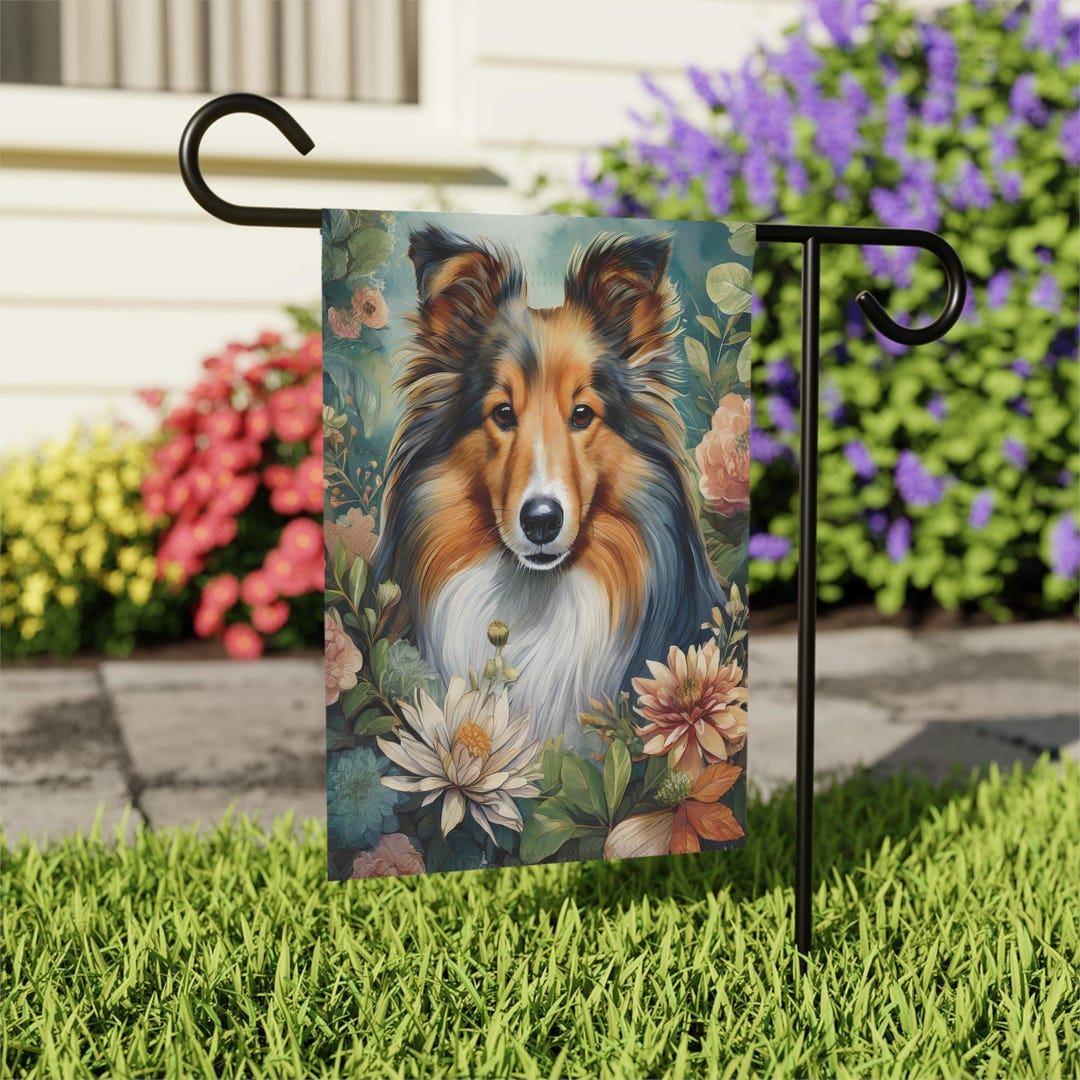 Sheltie Shetland Sheepdog Dog Garden & House Banner Flag, Pet Dog Lover ...