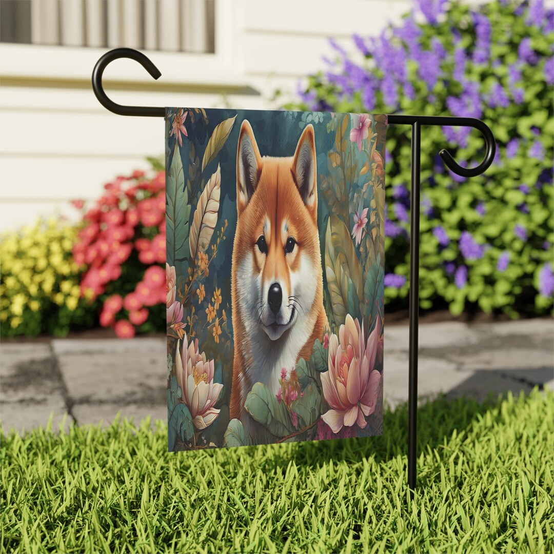 Shiba Inu Dog Garden & House Banner Flag, Dog Mom Dad Lover Dogs Pet ...